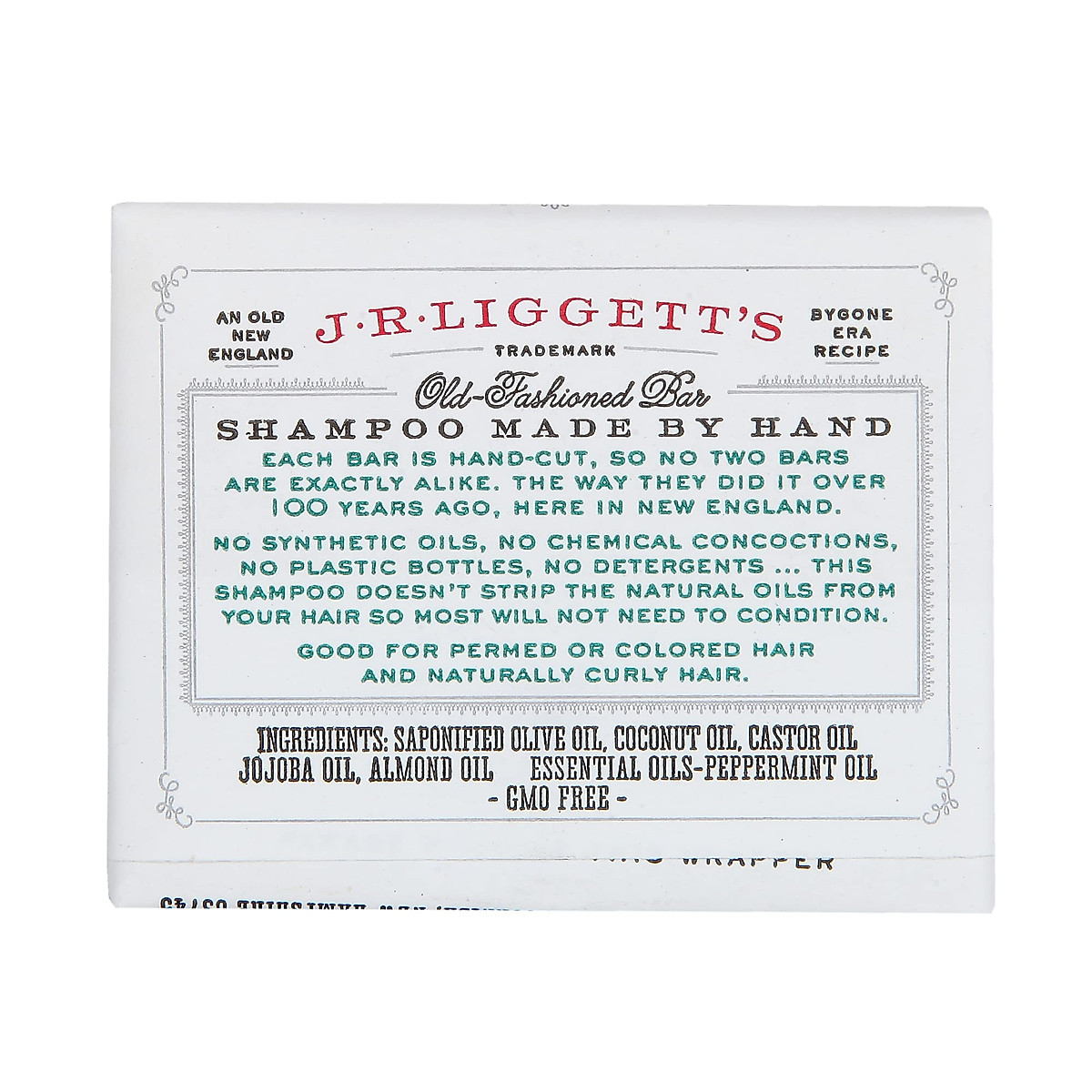 J·R·LIGGETT'S All-Natural Shampoo Bar, Jojoba & Peppermint Formula-Supports Strong & Healthy Hair-Nourish Follicles with Antioxidants & Vitamins-Detergent and Sulfate-Free, Set of Three,3.5 Ounce Bars