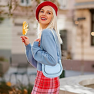 CECILE Designer Shoulder Handbags for Women, Mini Crossbody Purse Bag, Small Trendy Clutches wth 2 Straps (Blue)