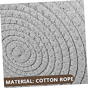 FONDOTIN Cotton Rope Storage Basket Woven Basket Baby Storage Bin Laundry Basket for Baby Cat Baskets Sundries Basket Baby Nursery Organizers Grey Storage Organizer No Lid Basket Manual