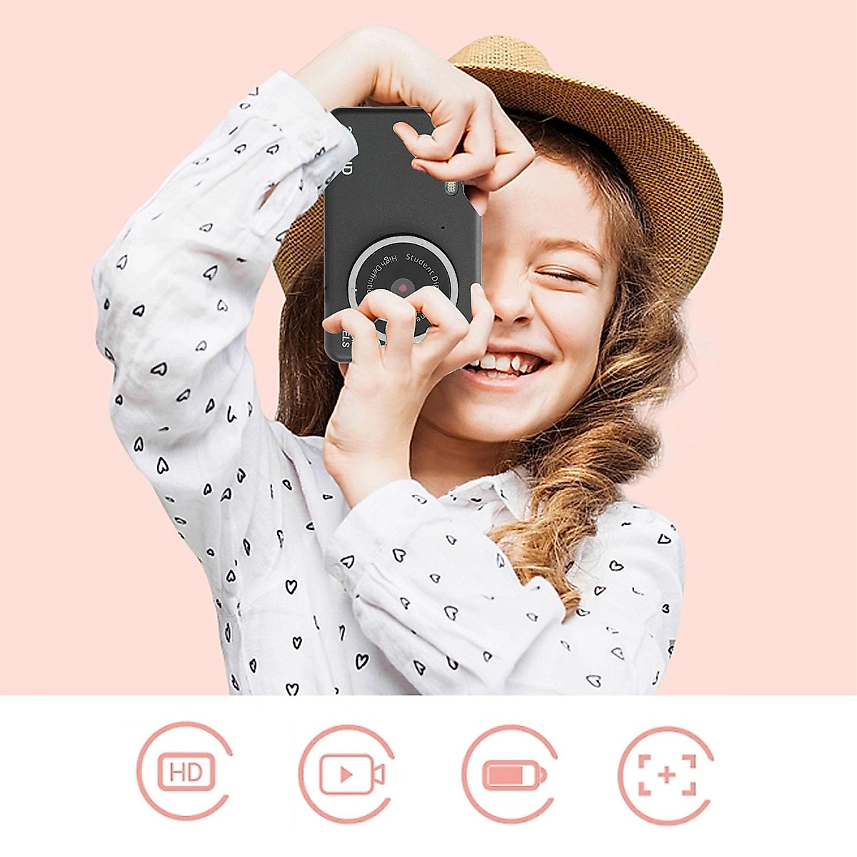 Digital Camera, 48MP 2.5K Digital Camera with 8X Zoom, 2.4 Inch HD Screen, Dual Lens, AF Autofocus, Selfie Camera for Student Christmas Birthday Gifts (Black)