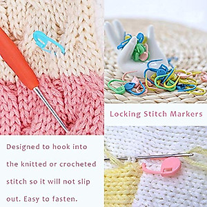 500 Pieces Colorful Knitting Markers Crochet Clips, Knitting Crochet Stitch Markers, Stitch Counter Needle Clips for Knitting DIY Craft Plastic Safety Pins