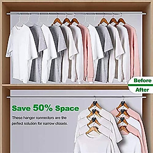 Closet Organizers and Storage,Clothes Hanger Connector Hooks AS SEEN ON TV,Space Triangles for Hangers,12 Pcs Ultra Premium Hanger Hooks to Create Up to 5X Closet Space,Fits All Hangers Heart Shape