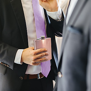 Clear Water Home Goods - 8 oz Rose Gold Holographic Glitter Sparkle Stainless Steel Hip Flask w/Funnel - Wedding Party - Groomsman - Bridesmaid