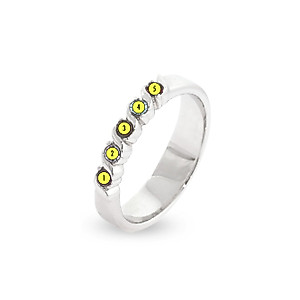 EVE'S ADDICTION Women's Sterling Silver Custom 5 Stone Simulated Birthstone Ring, ring sizes 8 Mother and Child Ring - Gift for Mom - Gifts for Mom