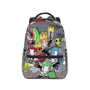 DSERC Castle Cartoon Crashers Anime Backpacks Laptop Backpack Unisex Cartoon Double Shoulder Bag for Camping Travel Daypack