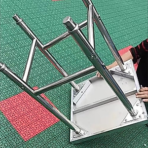 Single Tier Stainless Steel Work Table Commercial Multifunctional Preparation Table Kitchen Utility Open Storage Rack Metal Table Sturdy and Stable with Stainless Steel Adjustable Feet