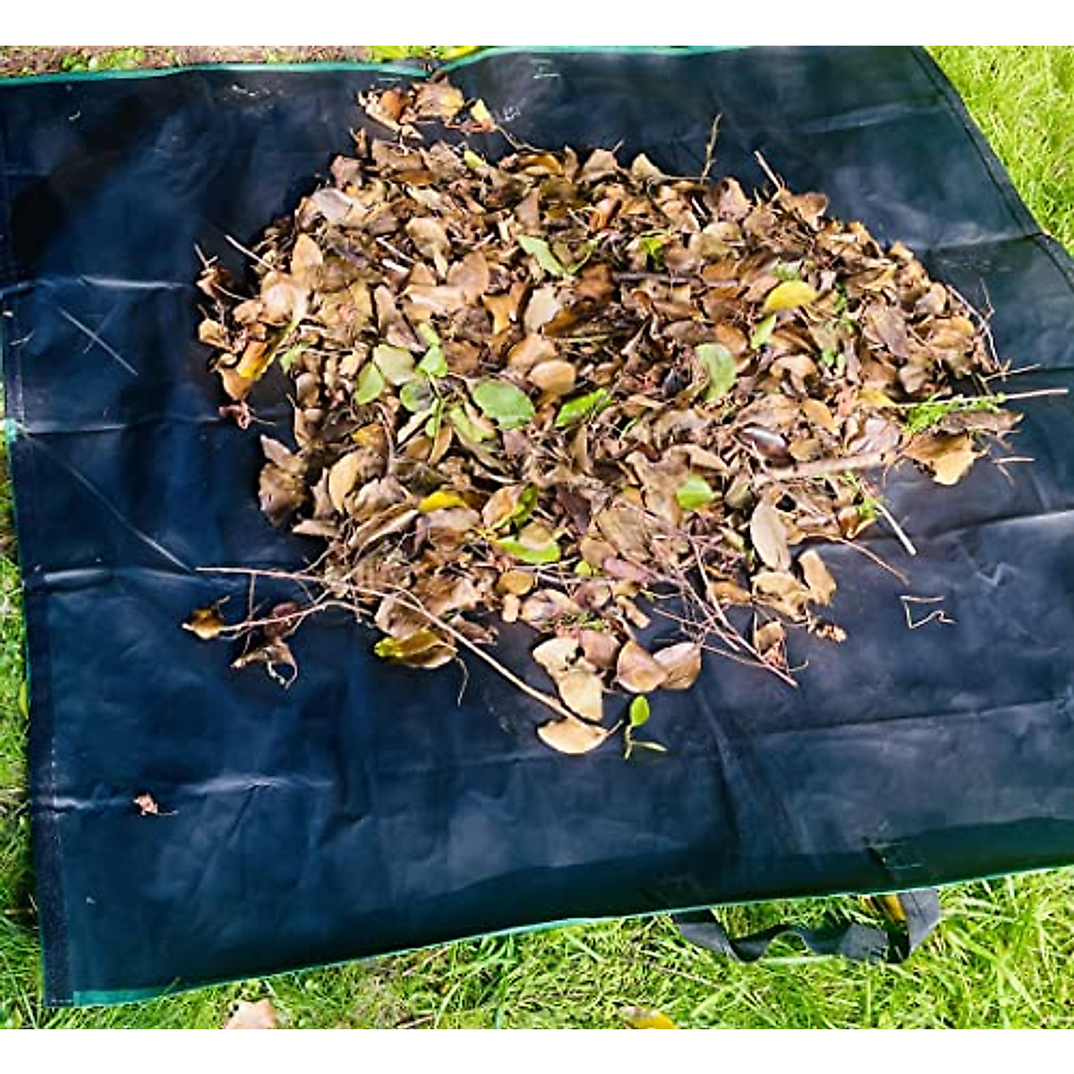 RUAFOX Garden Leaf Tarp With Handles Converts Into Reusable Yard Waste Bag 56.5” L x 56“ W - Comes With Claw Garden Gloves