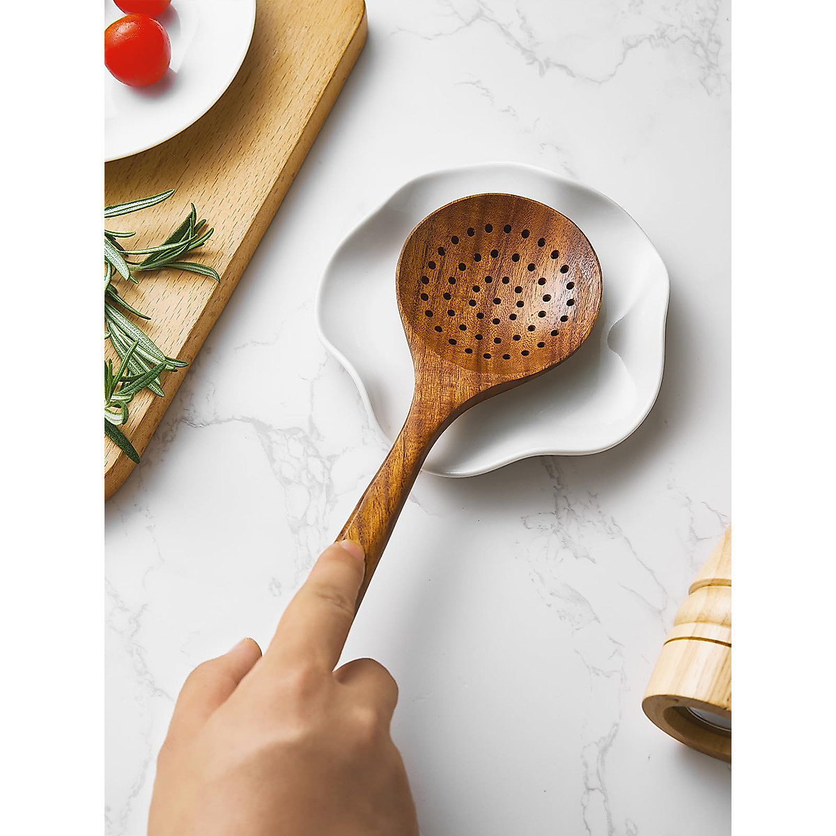 ABRUTY Spoon Rest for Stove Top, Ceramic Spoon Holder for Counter, Modern Farmhouse Decor Accessories for Spatula, Spoons or Tongs