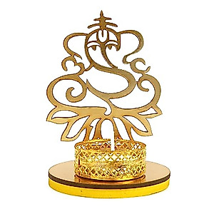 Satvik 2 Pc Rakhi For Brother With Ganesh Shadow Diya Statue Idol Gift Set Box Murti Rakhi Bhaiya Bhabhi Handcrafted Raksha Bandhan Rakhi Thread Bracelet for Brother Rakhadi With Roli Tika Ram Card Gift Box