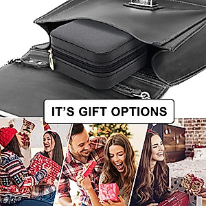 KEINE MARKE Small Jewelry Box, Travel Portable Jewelry Case for Ring, Pendant, Earring, Necklace, Bracelet Organizer Storage Holder Boxes, 1 pcs (black)