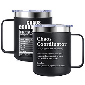 ZAHUOMUG Chaos Coordinator Gifts Mug,Thank You Gifts for Boss Teacher Men,Appreciation Gifts for Manager,Leader,Gifts for Male Friend Coworker,Boss Day Gifts,Chaos Coordinator Tumbler,Office Mug 12oz