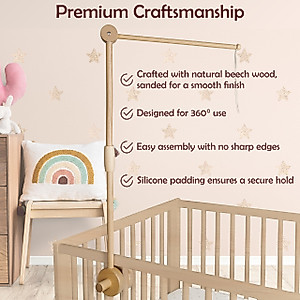 Gold Crib Mobile and Adjustable Crib Mobile Arm