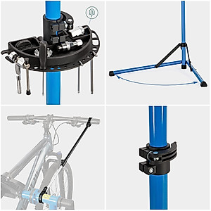 yoyomax Bike Repair Stand-Bike Repair Stand, bike stand repair w/Welded Clamp Head, Max 55 lb, Quick Release Devices, Ideal for two driven bicycles, fat bikes, e-bikes , Blue