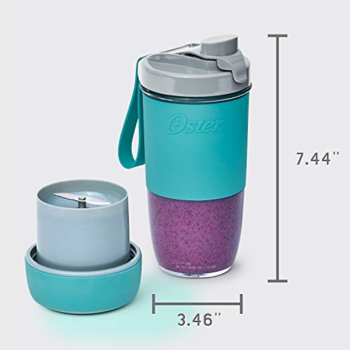 Oster Blend Active Portable Blender with Drinking Lid, USB Chargeable Personal Blender, Teal