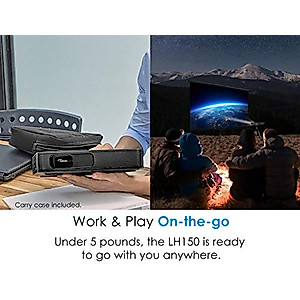 Optoma LH150 Portable 1080p LED Mini Projector with Battery, for Outdoor Movies or Office Presentations, 2.5 Hour Battery Life, USB Display Screen Mirroring, Smartphone Compatible, Black