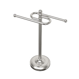 Gatco 1547 Counter Top S Style Towel Holder, Satin Nickel