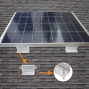 SUNMAK 16 Units per Set Solar Panel Mounting Z Brackets, Solar Panel Mounting Brackets Lightweight Aluminum Corrosion-Free for RVs, Trailers, Boats, Yachts, Wall and Other Off Gird Roof