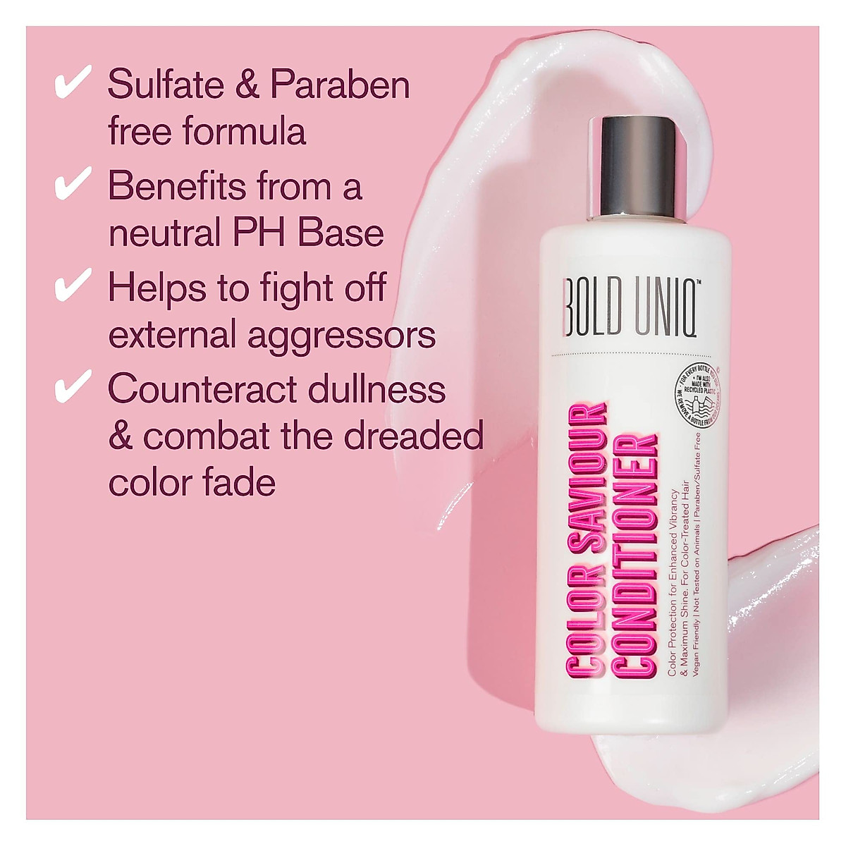 BOLD UNIQ Color Safe Conditioner – Anti-Fade Hair Conditioner for Color Treated Hair – Infused with Sunflower Extract. Maintain and Protect Vibrancy & Shine - Cruelty Free & Vegan 8 Fl. Oz