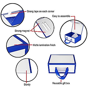 Indaly Gift Box (9.4×7×3.9 Inches) with Ribbon,Blue Gift Box,Wedding Birthday Bridesmaid Proposal and Baby Bridal Shower Anniversaries Fsa Gift Box Include a Tag