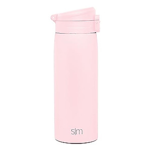 Simple Modern Insulated Thermos Travel Coffee Mug with Snap Flip Lid | Leakproof Reusable Stainless Steel Tumbler Cup | Gifts for Women Men Him Her | Kona Collection | 16oz | Blush