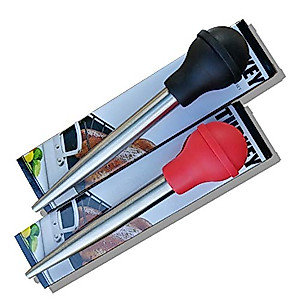 Turkey Baster, Baster Syringe for Cooking, Baster with Cleaning Brush and Marinade Needles, Stainless Steel Turkey Baster, Black