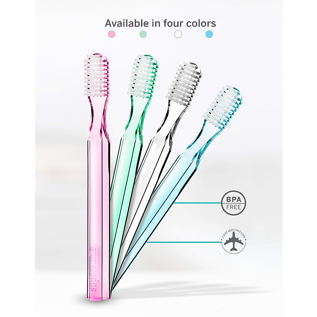 Supersmile New Generation Toothbrush w/ Patented 45° Soft Nylon Bristles - Whitening Tooth Brush w/ Ergonomic Handle Guarantees ADA Recommended Brushing Angle for Adults & Children (Pink)
