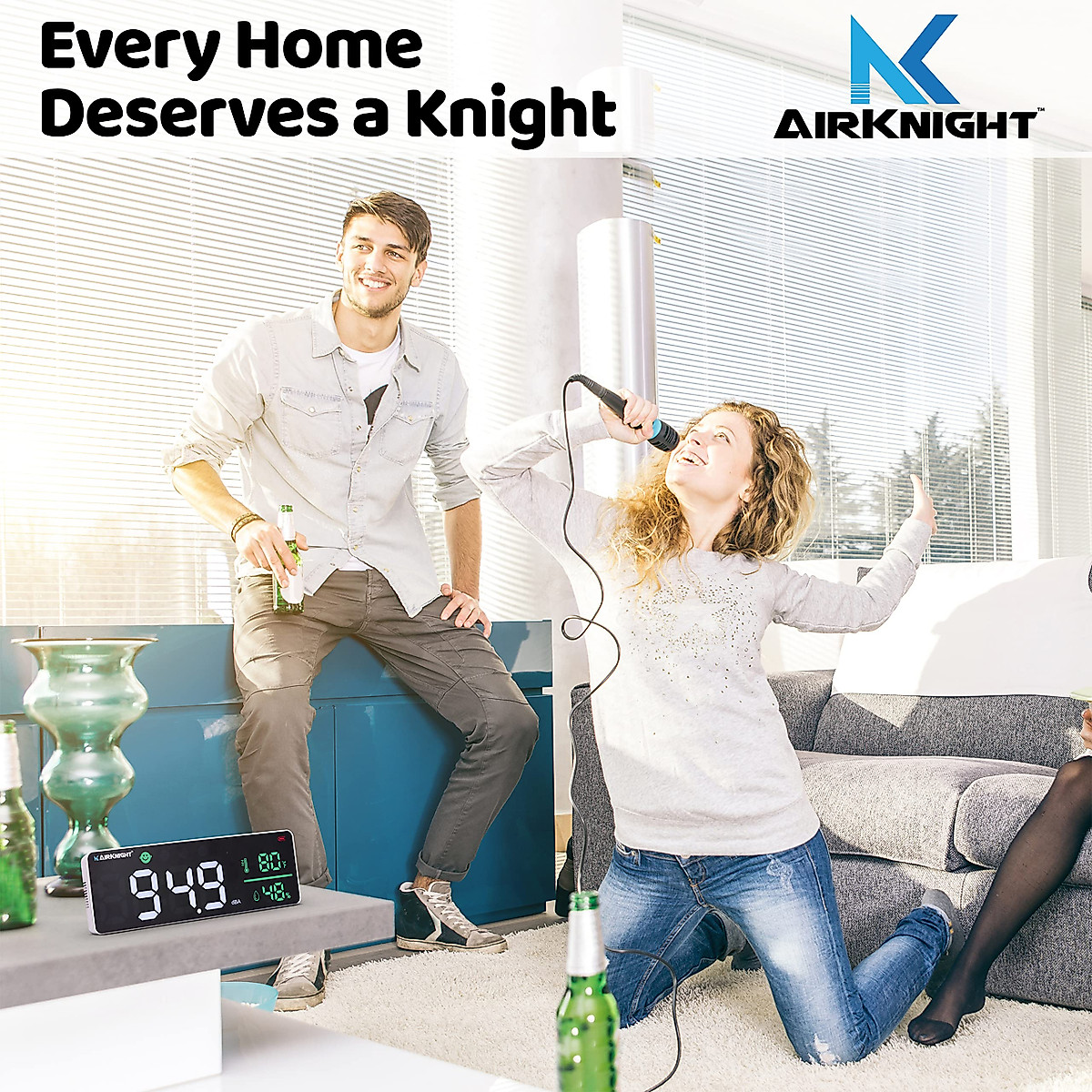 AirKnight 3-in-1 Decibel Meter Sound Level Reader + Humidity & Temperature. Classroom Noise Meter, Sound Meter, SPL Meter & DB Meter Wall Mounted. Sound Level Meter, Decibel Reader Noise Decibel Meter