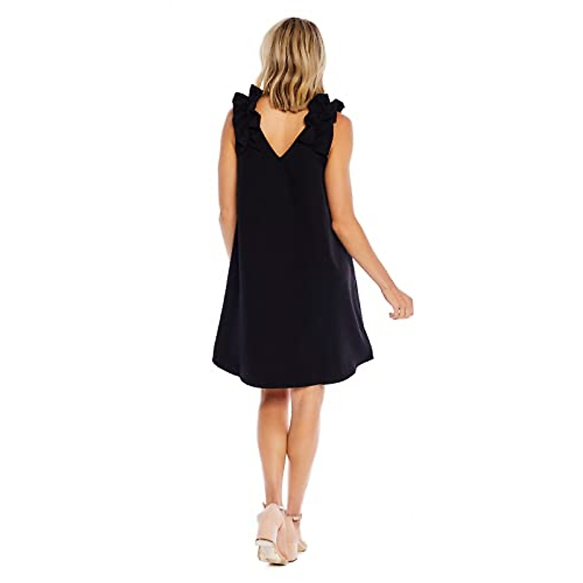 Mud Pie baby girls Women's Mud Pie Cece Women s Sleeveless Ruffle Dress, Black, Medium US