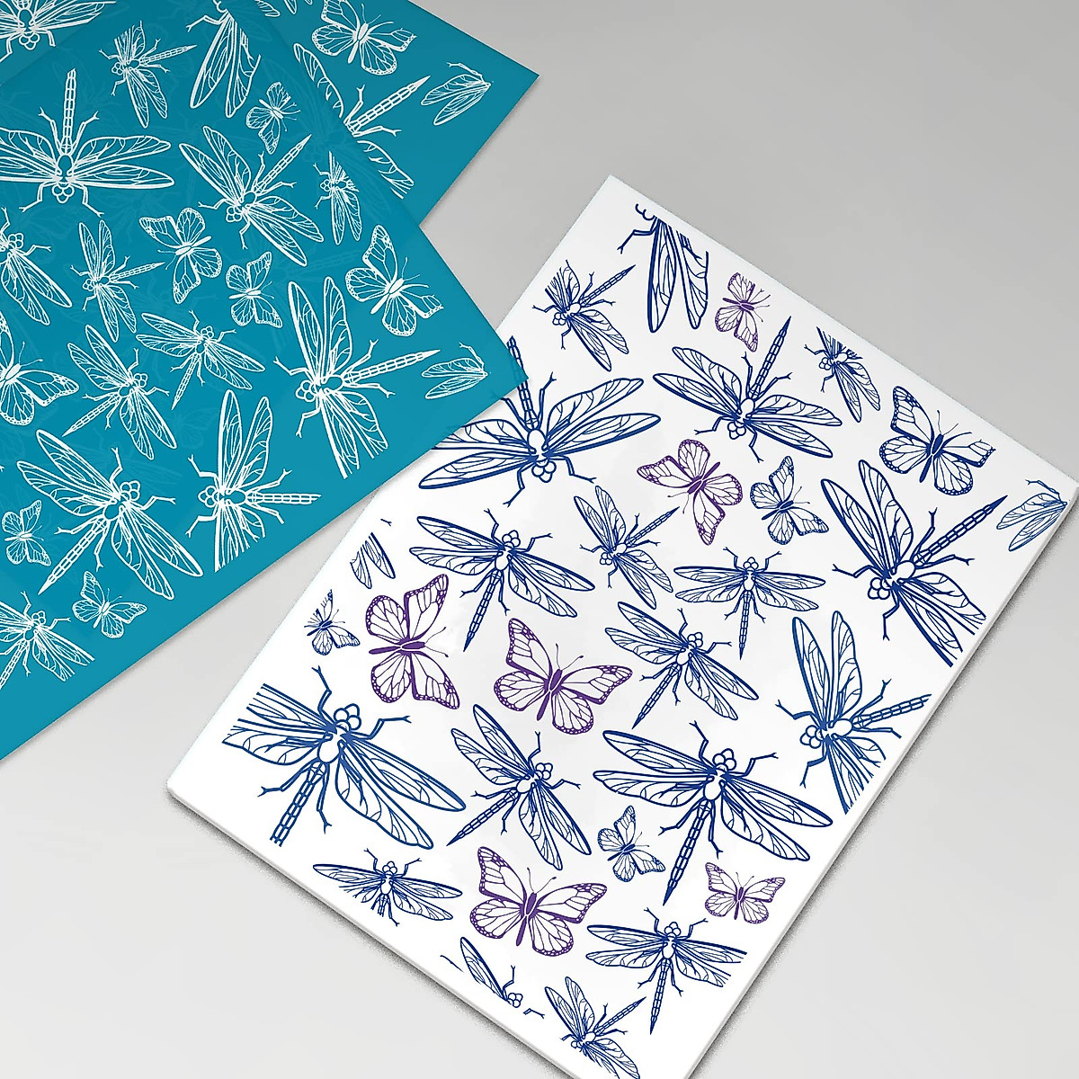 OLYCRAFT 4x5 Inch Silk Screen for Polymer Clay Dragonfly Butterfly Clay Stencils Reusable Silk Screen Stencils Non-Adhesive Transfer Stencils Mesh Stencil for Polymer Clay Jewelry Making
