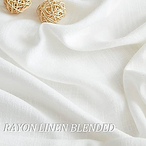 Vision Home White Pinch Pleated Semi Sheer Curtains Textured Light Filtering Window Curtains 84 inch for Living Room Bedroom Rayon Blended Pinch Pleat Drapes with Hooks 2 Panels 40" Wx84 L