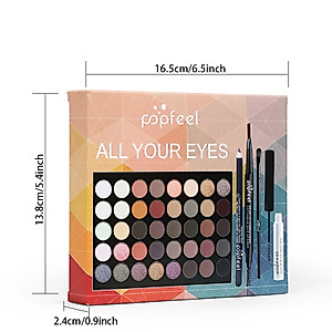 Pure Vie All-in-One Holiday Gift Makeup Set Cosmetic Essential Starter Bundle Include Eyeshadow Palette Lipstick Concealer Blush Mascara Foundation Face Powder - Makeup Kit for Women Full Kit
