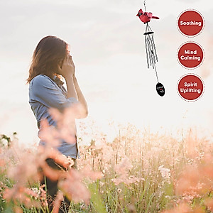 YOUNTASY Cardinal Gifts, Cardinal Wind Chimes, Cardinal Memorial Gifts for Loss of Loved One, Sympathy Gift Ideas for Bereavement, Condolence, Remembrance, Red Cardinal Figurine Decor, 26" Small Size