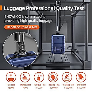SHOWKOO Luggage Sets Expandable PC+ABS Durable Suitcase Double Wheels TSA Lock 3pcs Blue