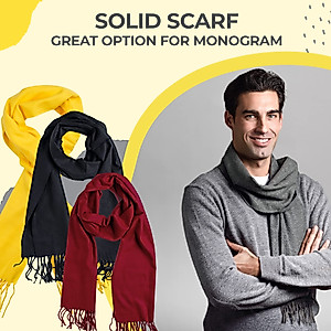 Plum Feathers Rich Solid Colors Cashmere Feel Winter Scarf royal blue