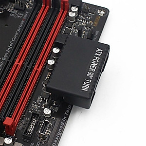 chenyang ATX 24Pin Male to Female 90 Degree Angled Mainboard PSU Power Supply Header Direction Gender Changer Connector Adapter Overmold Type