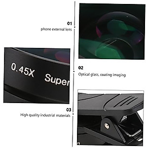 Abaodam 3pcs Set Wide-Angle Lens Phone Wide Angle Lens Intelligent Wide Angle Lens 2 in 1 Clip on Cell Phone Lens Suite Aviation Aluminum Alloy Universal Clip External Wide Angle
