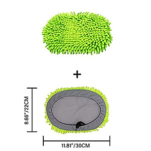 Sengo 2 Pack Car Wash Mop Chenille Head Cover Replacement Soft Cleaning and Drying Microfiber Washing Mop Head for Cars Auto