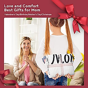 ADEXDO Gifts for Mom from Daughter, Blanket for Mom Gifts, Anniversary Mom Birthday Gifts, I Love You Mom Blanket, Throw Blanket 60" × 50" (White)