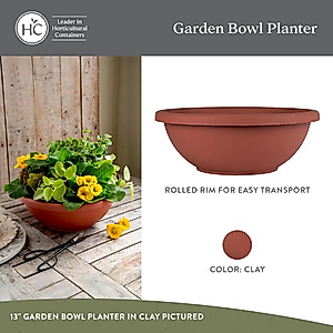 Akro-Mils GAB18000E35 Garden Bowl with Removable Drain Plugs, Clay-Color, 18-Inch