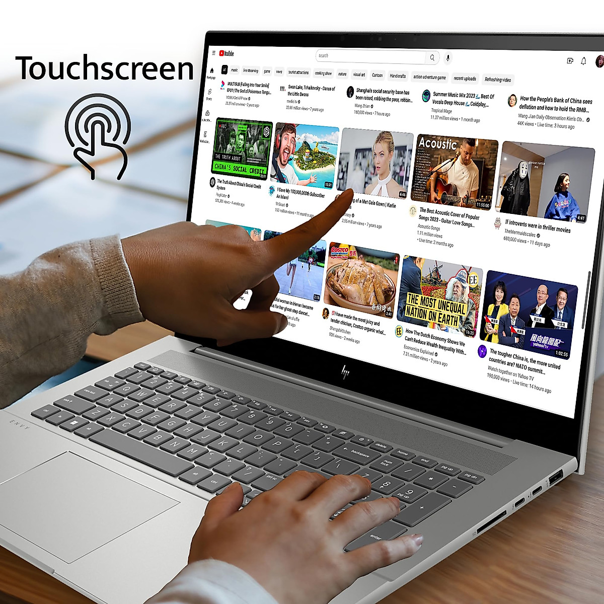 HP Envy 17.3'' FHD Touchscreen Business Laptop, Intel Core i7-13700H, 64GB RAM, 4TB PCIe SSD, Intel Iris Xe Graphics, Backlit Keyboard, 5MP IR Webcam, Silver, Win 11 Pro, 32GB Hotface USB Card