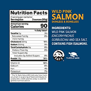 Wild Planet, Wild Pink Salmon, Canned Salmon, Sustainably Wild-Caught, Non-GMO, Kosher 6 Ounce, (Pack of 12)