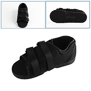 Artibetter Post Op Shoe Walking Boot with Adjustable Strap Post Injury Surgical Foot Cast Sandal Square Toe Orthopedic Support Brace for Broken Bone(ML Black)