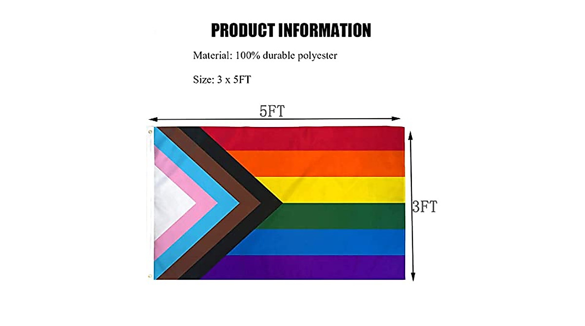 Progress Pride Rainbow Flag 3x5 ft LGBTQ Pride Flag for Indoor Outdoor Use
