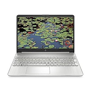 HP 15 inch Laptop, HD Display, AMD Ryzen 5 5500U, 8 GB RAM, 256 GB SSD, AMD Radeon Graphics, Windows 11 Home, 15-ef2099nr (2023),Silver