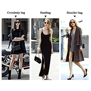 Eveupp Quilted Crossbody Bags for Women Black Chain Purse Leather Quilted Bag Clutch Purses Large