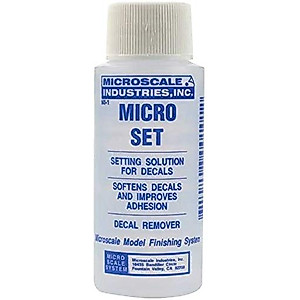 Micro Scale Decal Setting Solution, Micro Set MI1 and Micro Sol MI2, Two Bottles of Each with Make Your Day Paintbrush Set
