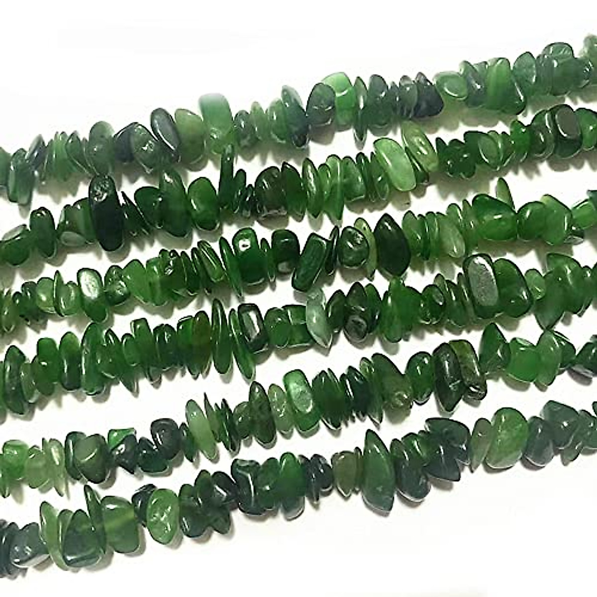 PLTbeads 7-8mm Natural Green Canada Jade Gemstone Chips Beads Healing Crystals Waist Bracelets Necklace Kit Irregular Stone DIY Crafts Design Jewelry Making