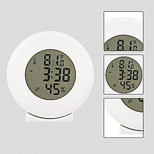 DELURA Digital Alarm Clock with LCD Display Thermometers Hygrometer Digital Temperature Humidity Monitor with Smart Clock Calendar/2184