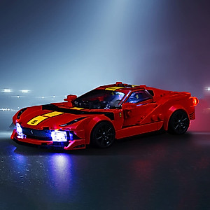 VONADO LED Light Kit Compatible with Lego Speed Champions Ferrari 812 Competizione 76914, DIY Lighting Set Compatible with Lego Ferrari 76914 Race Vehicle (NO Model)