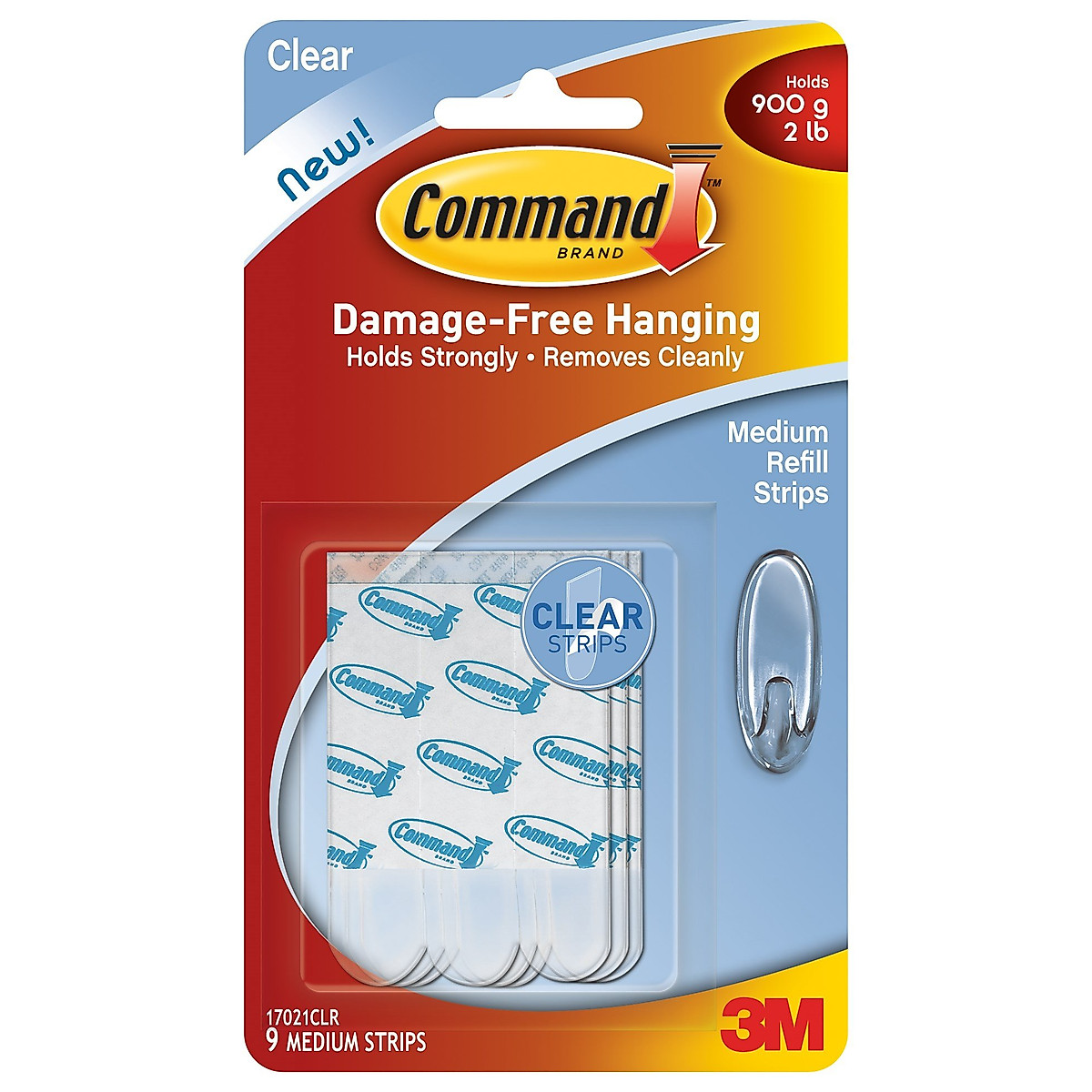 Command Strips 17021CLR Clear Medium Command™ Refill Strips 9 Count